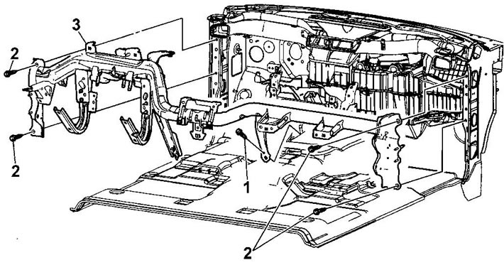 Instrument panel frame support (Chevrolet Tahoe 2 and 3 2000-2014: Body ...